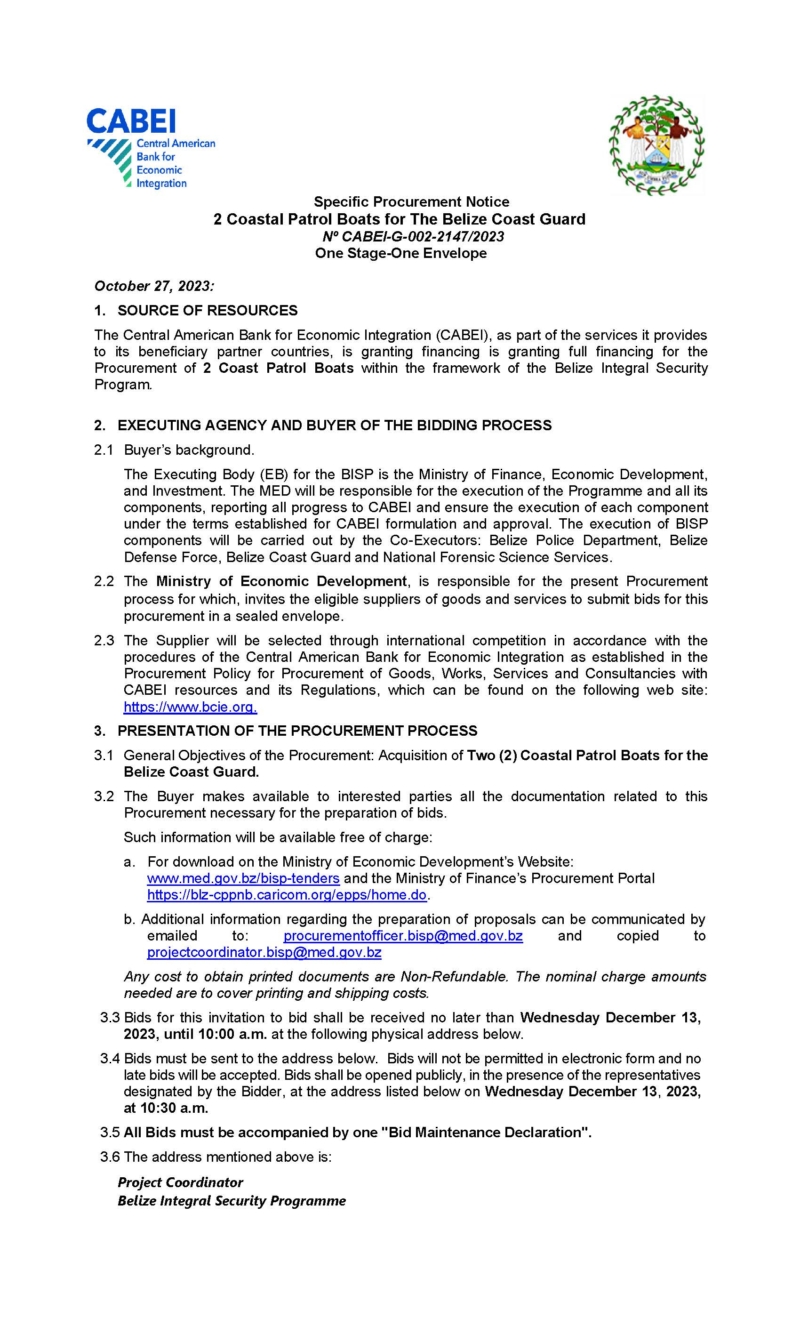 Specific Procurement Notice – Ministry of Economic Transformation