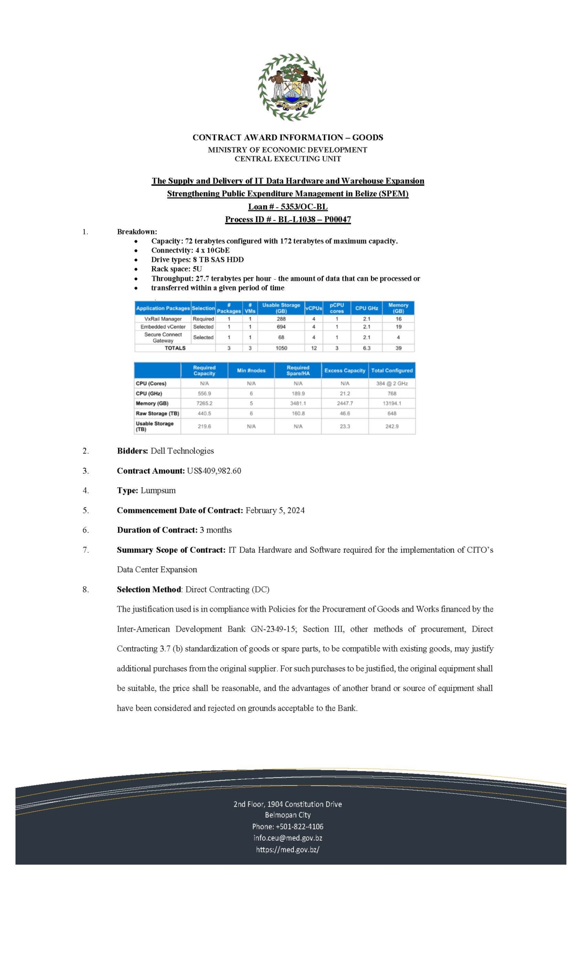 Contract Award Notice – DC – Data Center Expansion- CITO – SPEM update ...